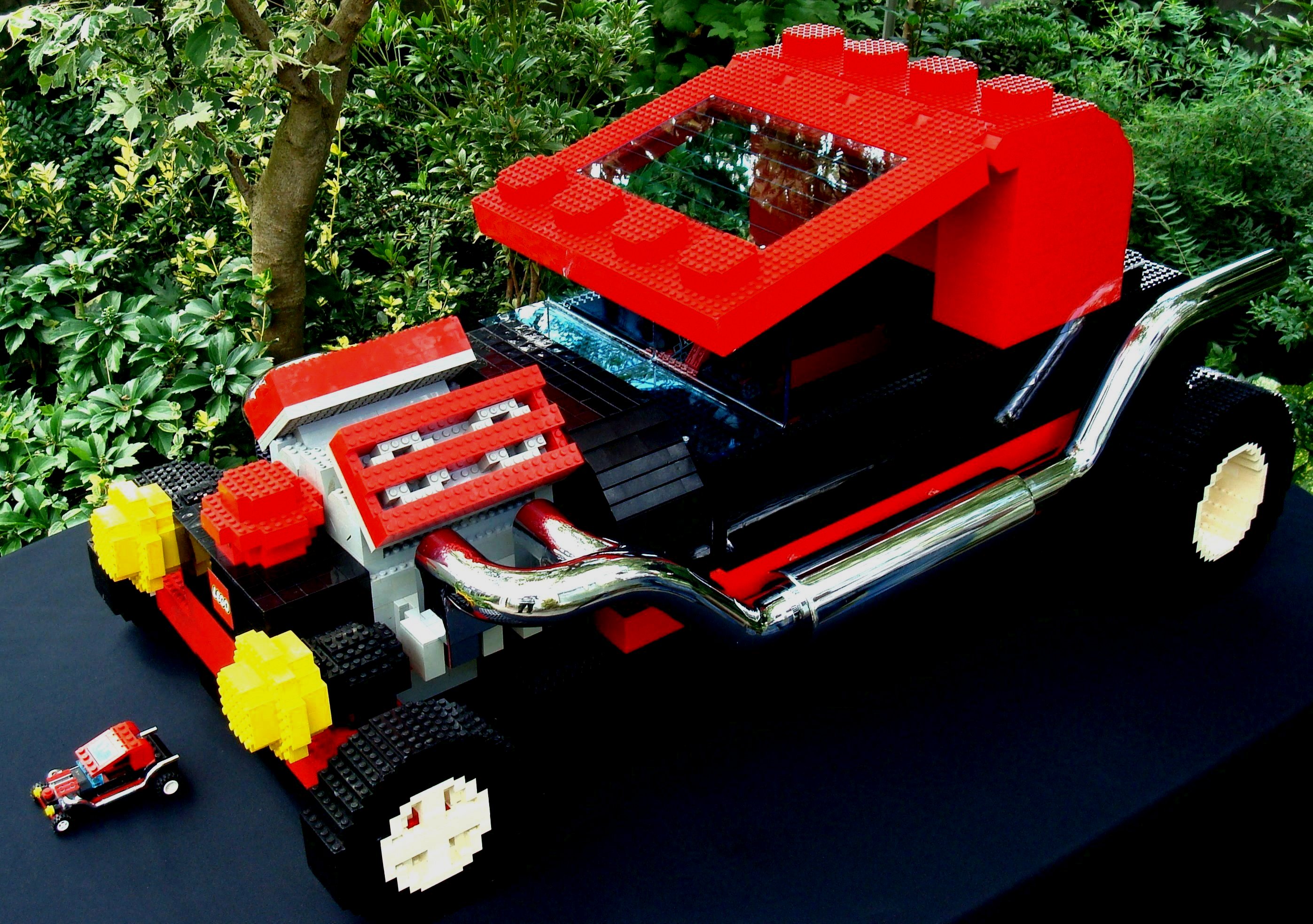 Glued LEGO Hot Rod Model